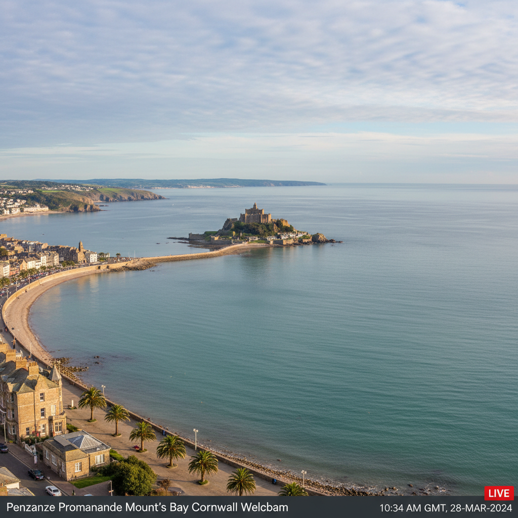 Penzance Promenade Mount's Bay Cornwall Webcam webcam preview